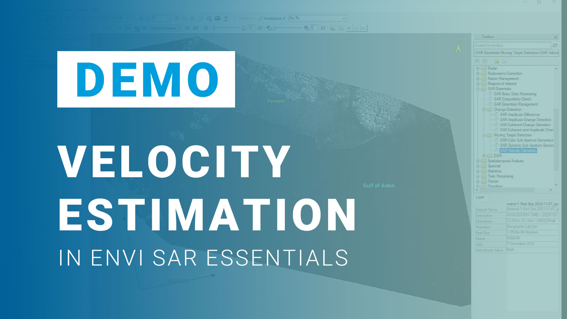 Velocity Estimation Demo | ENVI SAR Essentials - NV5 Geospatial